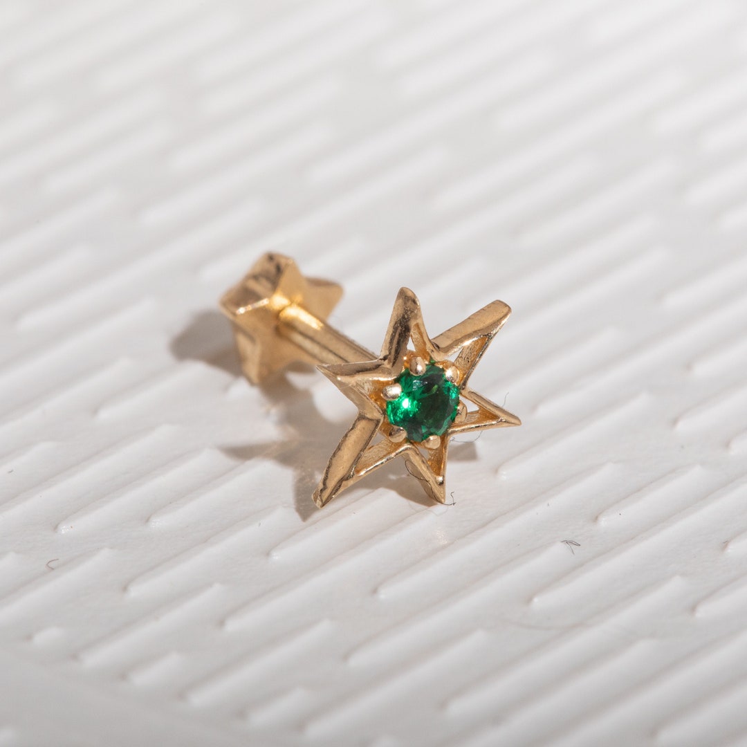 14K Solid Gold Tragus Piercing Tragus Piercingscrew Back - Etsy
