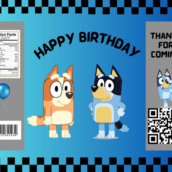 Custom Bluey Birthday Chips - Make Your Own Bluey Birthday Chips