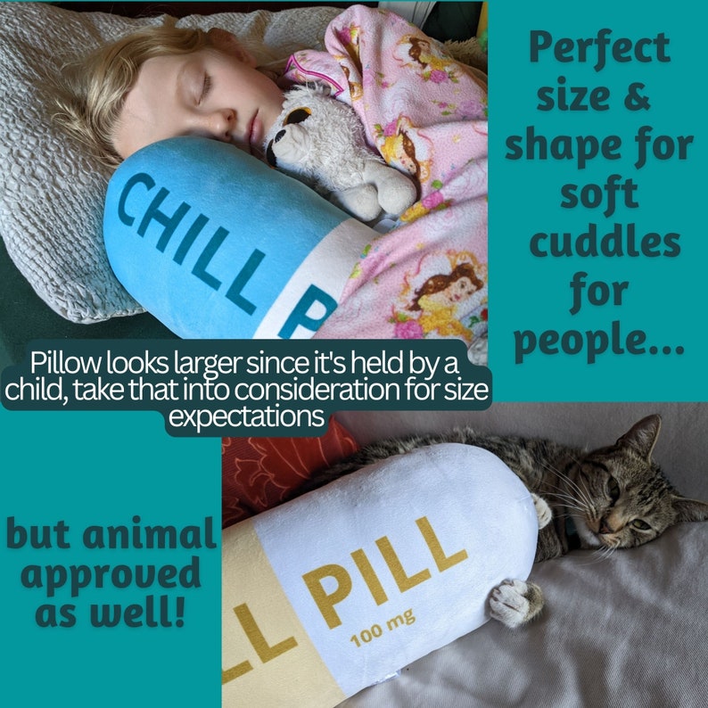 Red Chill Pill Pillow 18" X 7 " Gift for Pharmacy, Doctor, Nurse ...