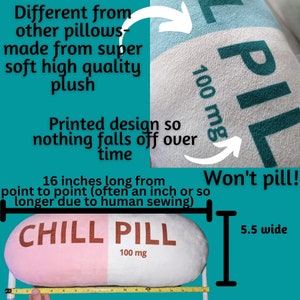 Red Chill Pill Pillow 18" X 7 " Gift for Pharmacy, Doctor, Nurse ...
