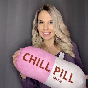 Red Chill Pill Pillow 18" X 7 " Gift for Pharmacy, Doctor, Nurse ...