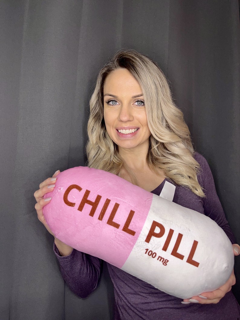 Red Chill Pill Pillow 18" X 7 " Gift for Pharmacy, Doctor, Nurse ...