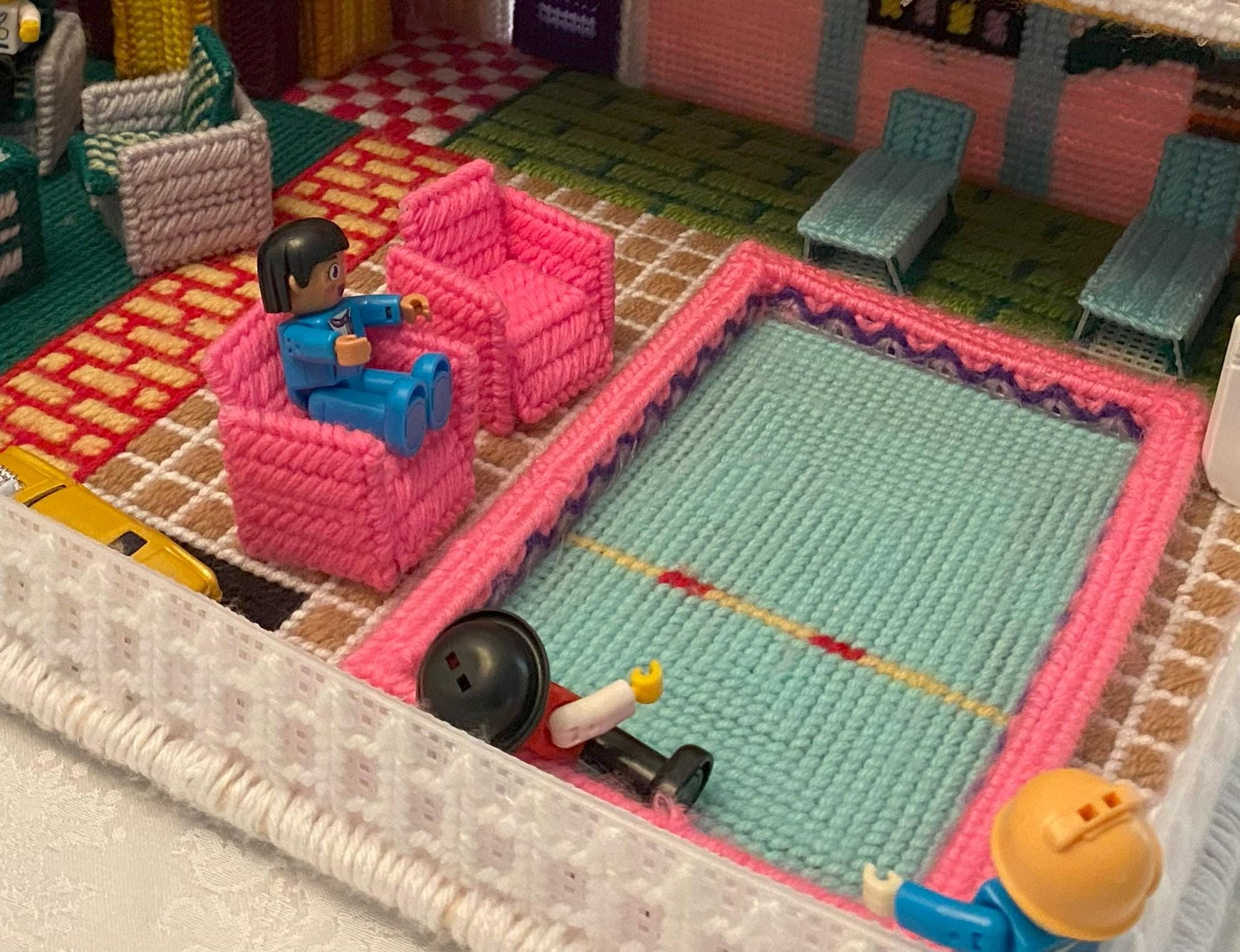 Plastic Canvas Dollhouse Pool Home - Etsy