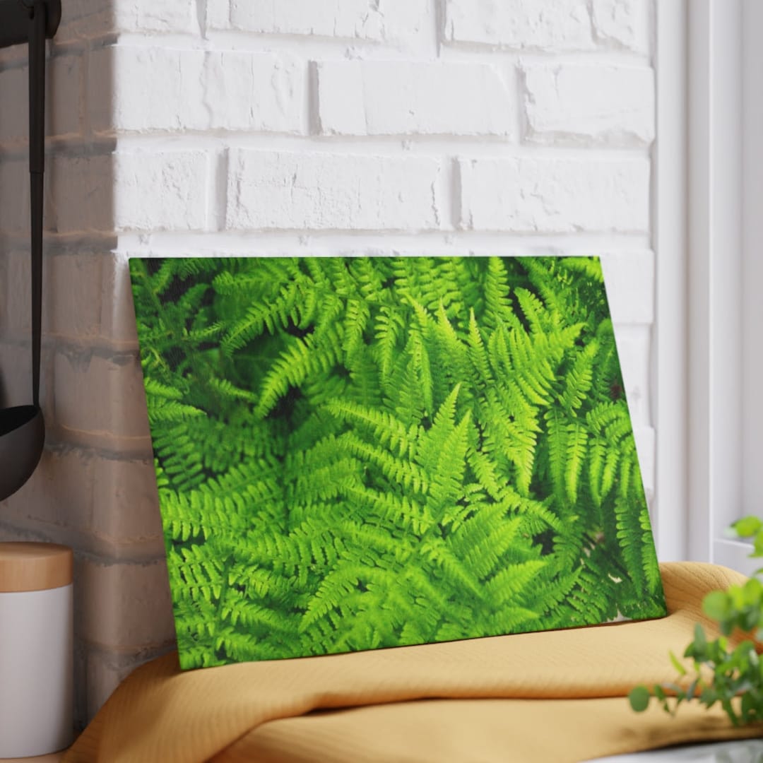 Ferns, Ferns, Ferns - Glass Cutting Board - Etsy