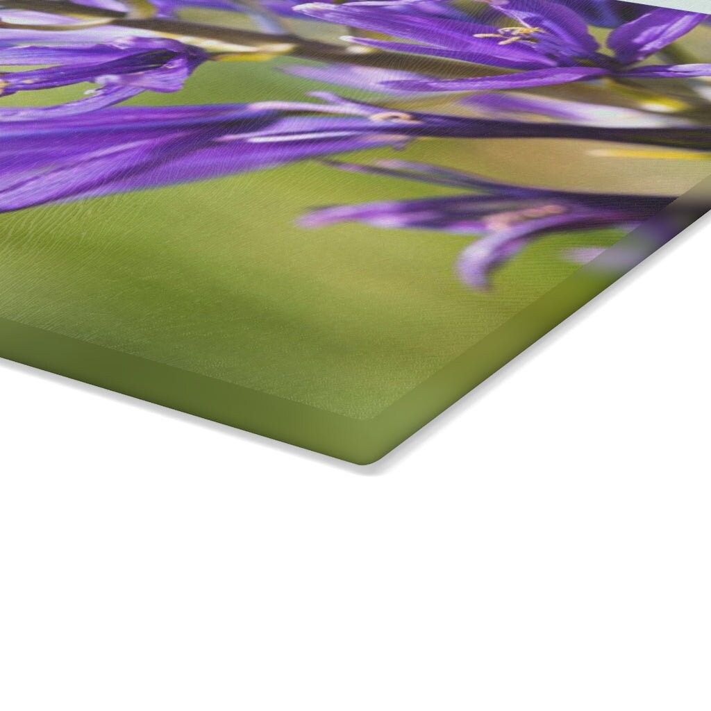 Camas in Bloom - Glass Cutting Board - Etsy