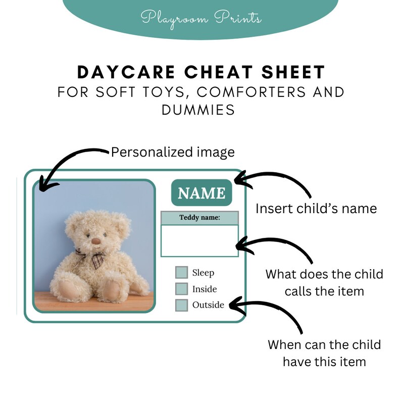 Editable Daycare Labels, Cheat Sheet: Toddler Room Organization Kit for ...
