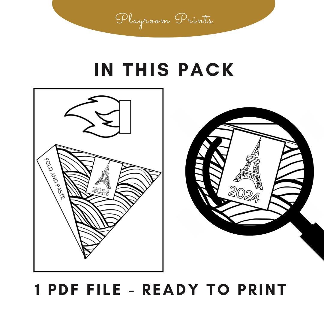 DIY Olympic Torch Coloring Craft Kit Paris 2024 Inspired Classroom ...