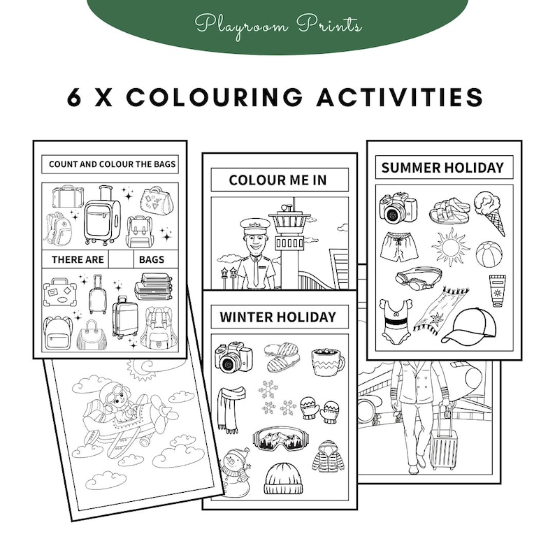 Aeroplane Activity Pack for Kids - Travel Activity Set, Digital ...