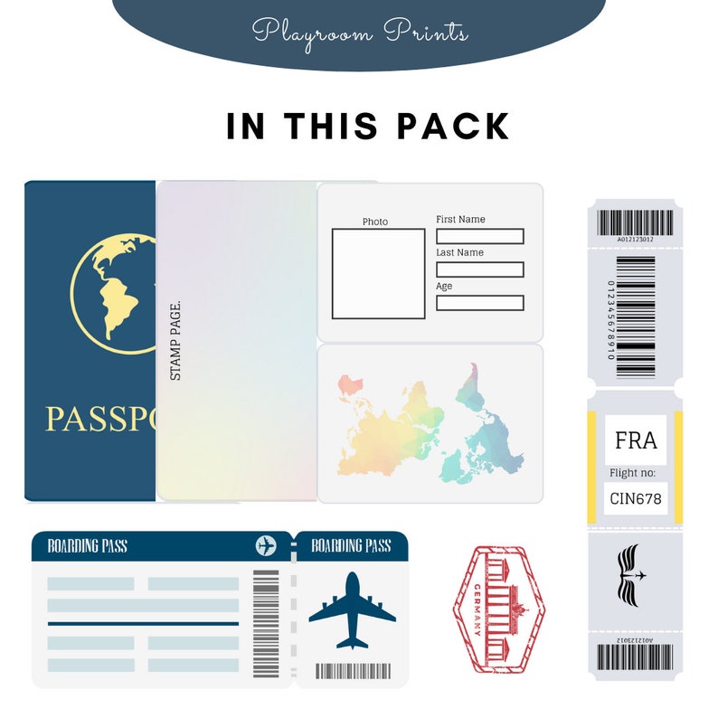 Printable Play Passport & Travel Activity Pack for Kids - Airport ...