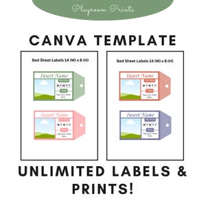 Custom Daycare, Crib & Cot Sheet Labels Editable Bed Sheet Name Tags ...