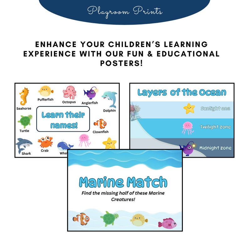 Ocean Animal Printable Matching Game: Fun and Educational Puzzle ...