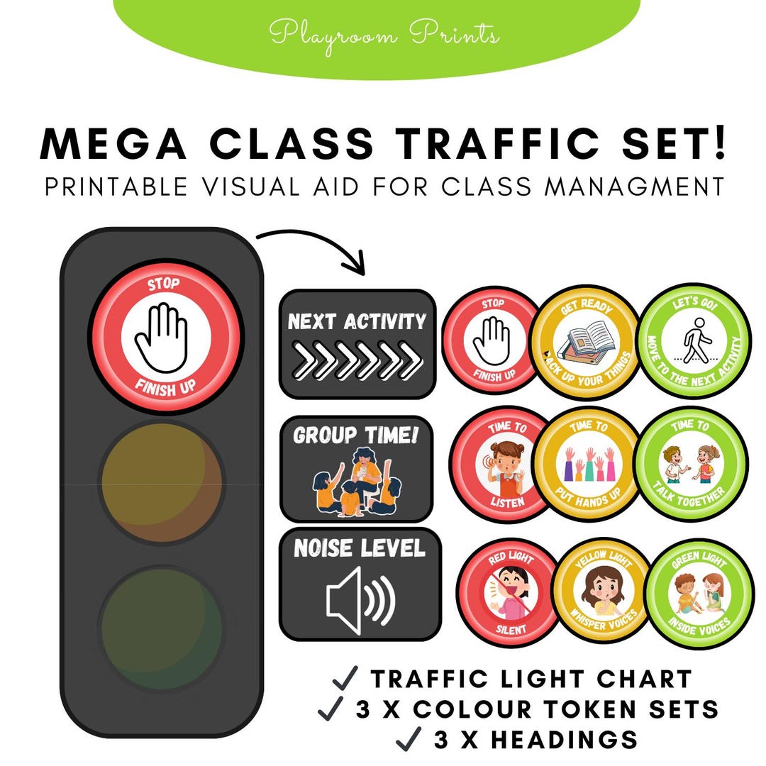 Mega Class Traffic Light Set | Classroom Visual Aid Bundle | Group Time ...