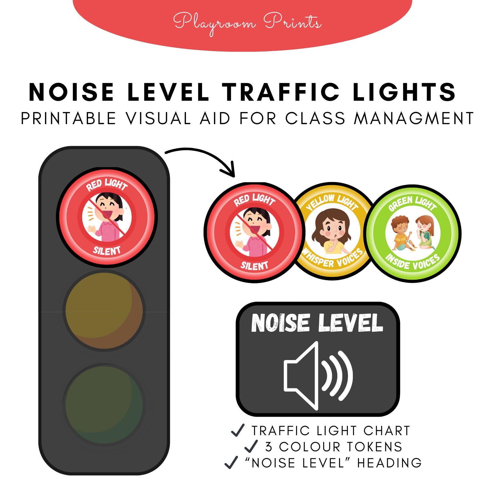 Noise Level Traffic Light Chart for Classroom | Visual Behaviour ...