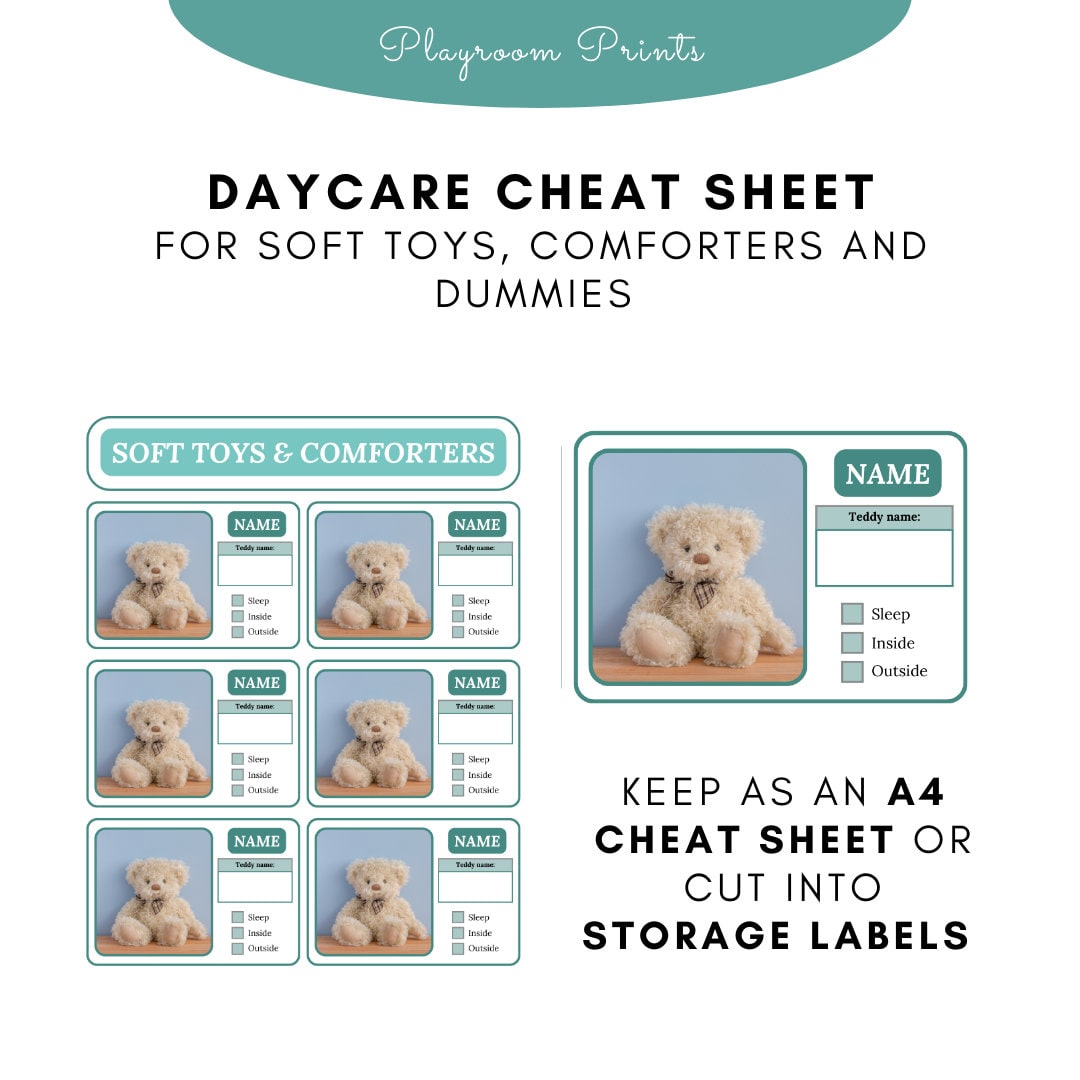 Editable Daycare Labels, Cheat Sheet: Toddler Room Organization Kit for ...