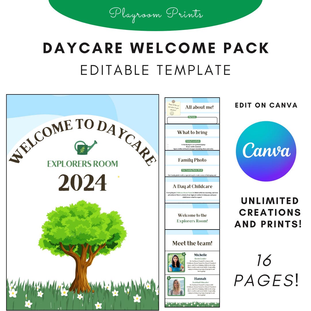 Customizable Daycare Welcome Pack Template | Edit on Canva | All About ...
