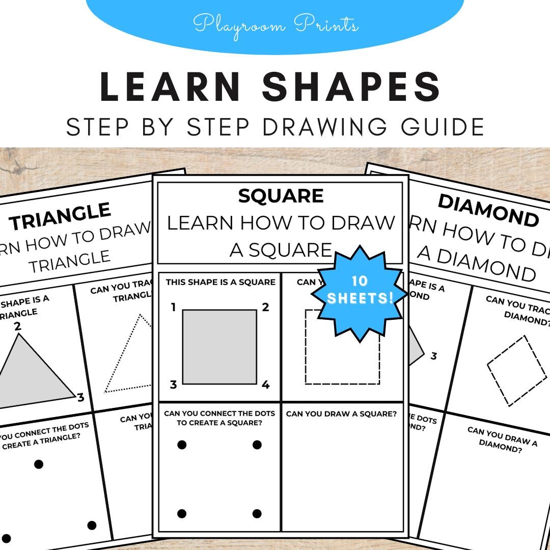 Learn to Draw Shapes for Kids - 4-step Guide With 10 Printable Sheets ...