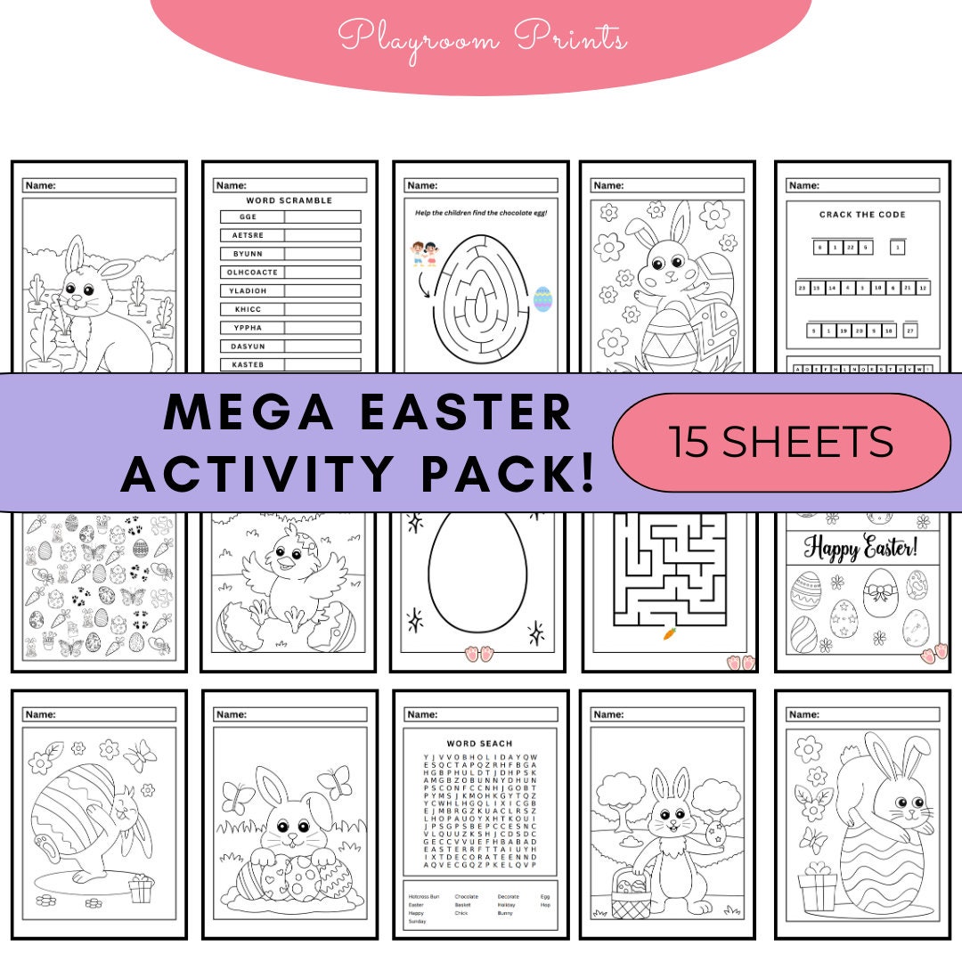 Easter Activity Pack, Printable Easter Prints, Easter Word Search ...