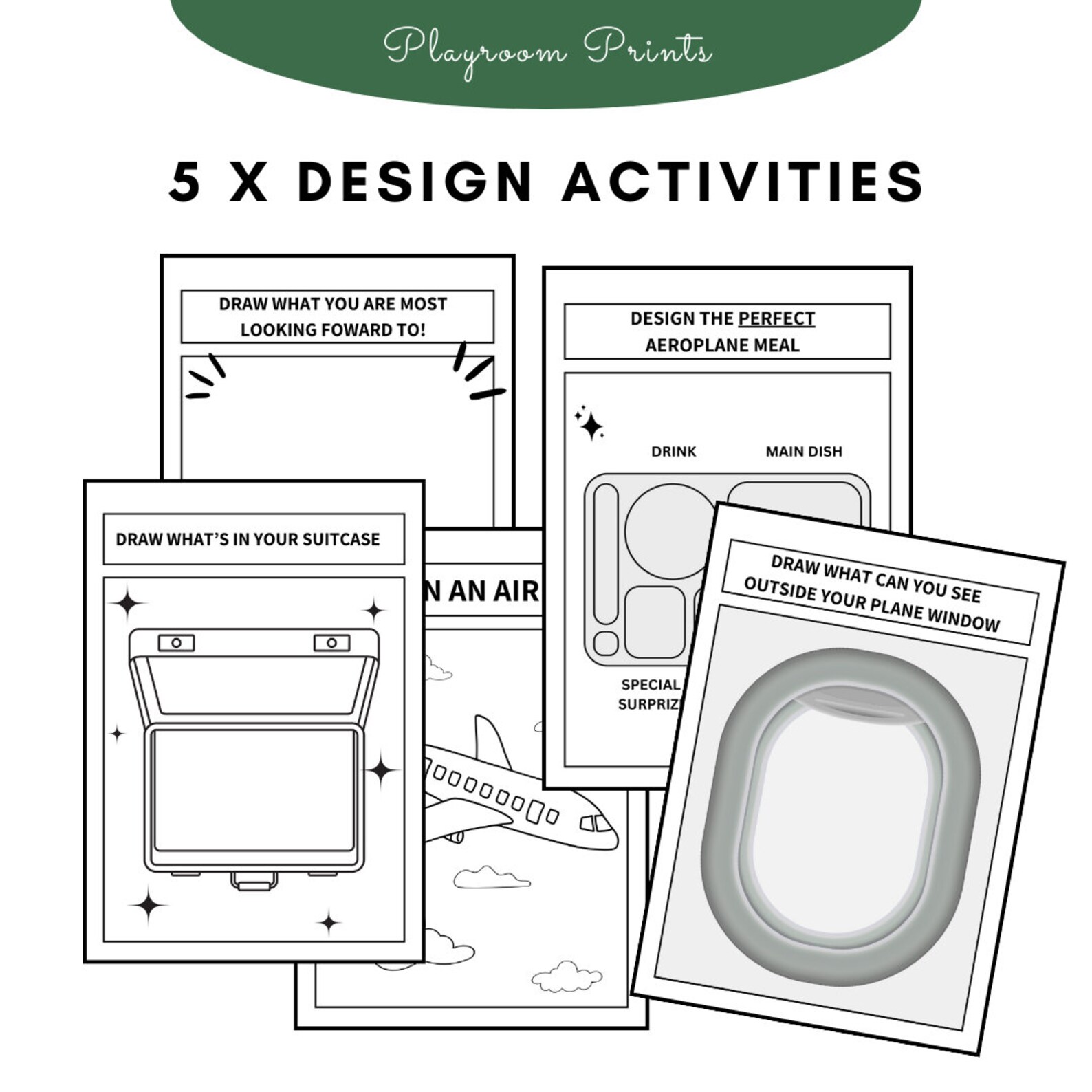 Aeroplane Activity Pack for Kids - Travel Activity Set, Digital ...