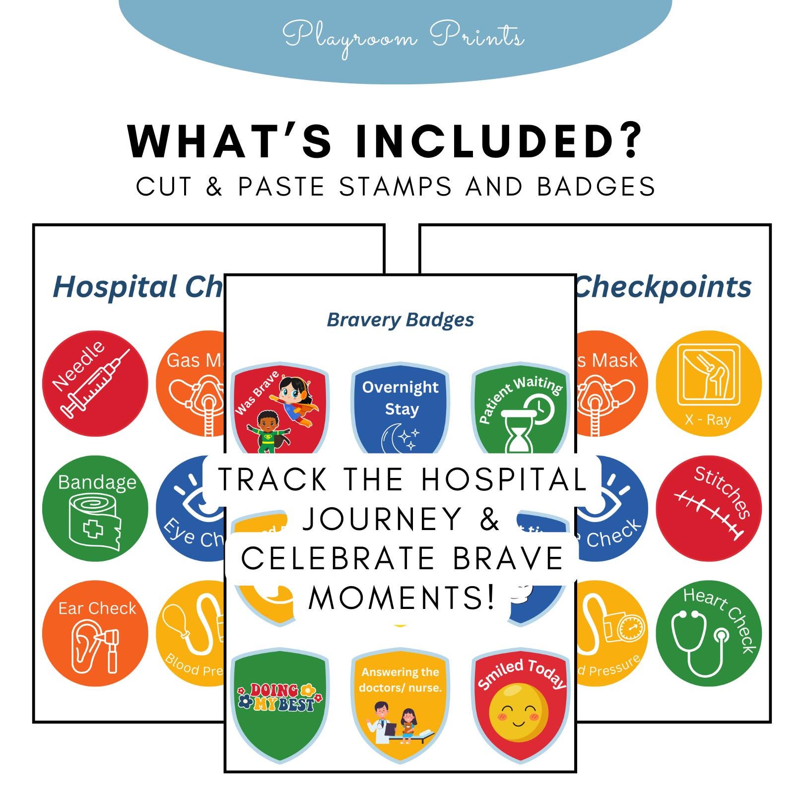 Printable Hospital Passport for Kids Bravery Badge Book Medical Visit ...