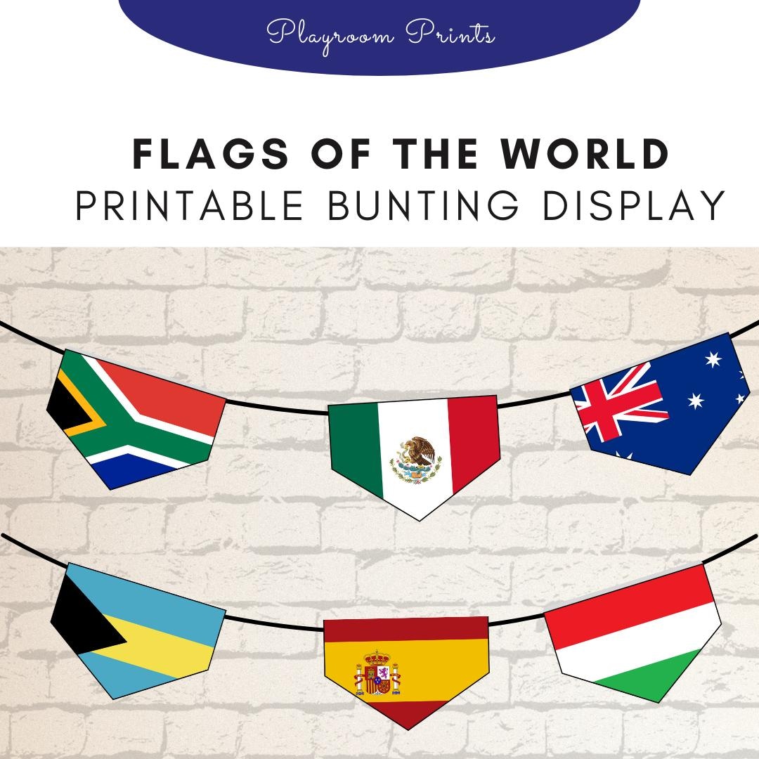 Flags of the World Printable Bunting Display – Banner for Global Events ...