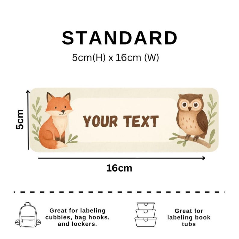 Woodland Name Tags for Kids – 3x Designs – Canva Editable Cubbie Labels ...
