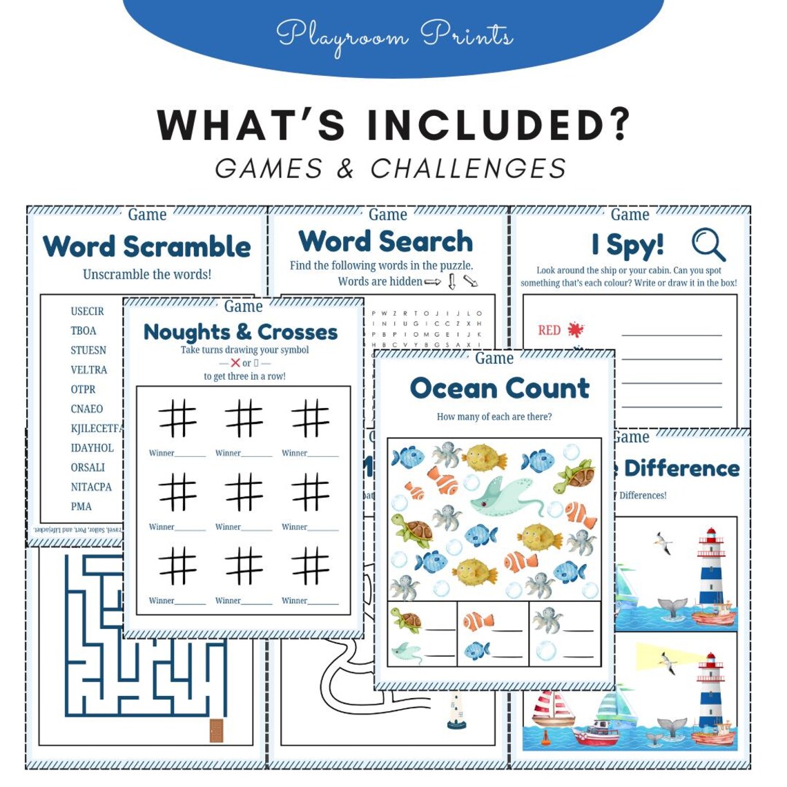 Cruise Activity Book for Kids – Printable Travel Journal, Games ...