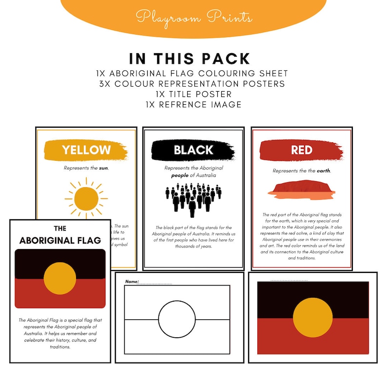 Aboriginal Flag Craft & Poster Info Set , Printable NAIDOC Week ...