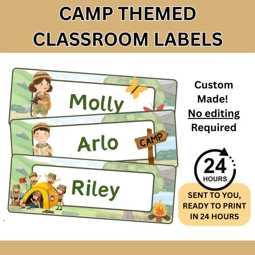 Summer Camp Custom Name Tags and Labels for Cubbies and More Fun and ...