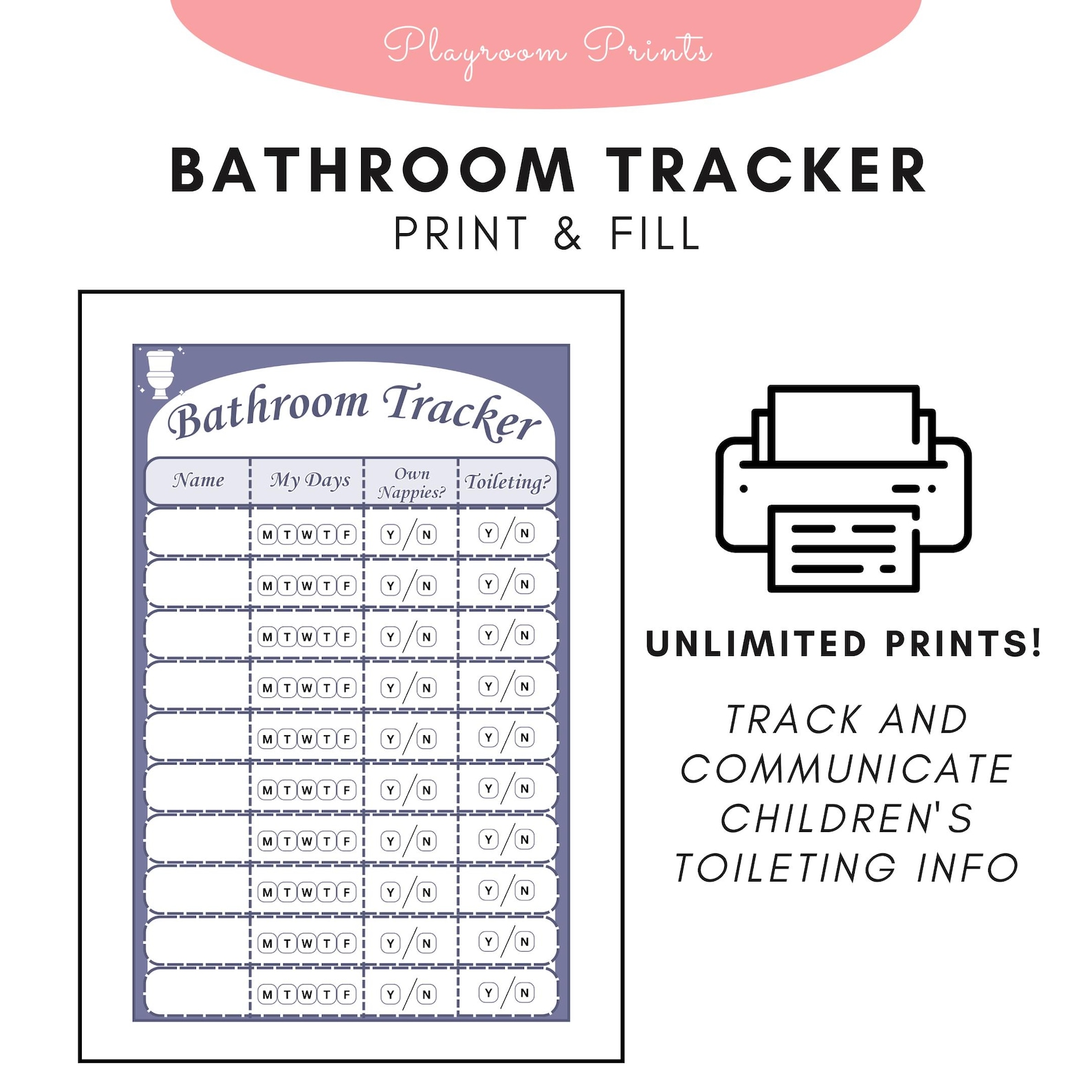 5x Daycare Organization Printable Charts Preschool | Fillable Routine ...