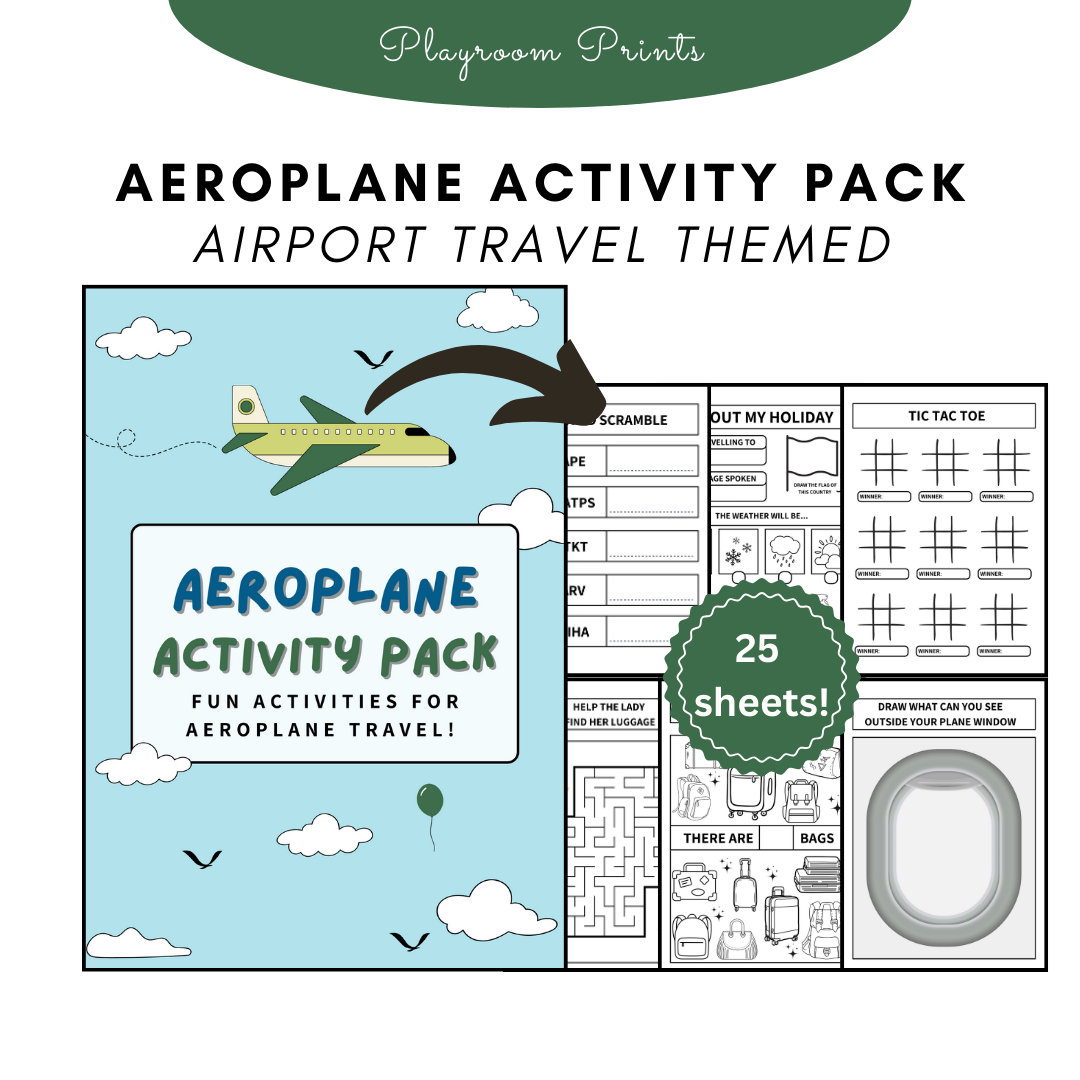 Aeroplane Activity Pack for Kids Travel Activity Set, Digital Download ...