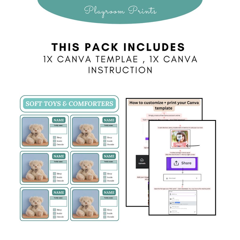 Editable Daycare Labels, Cheat Sheet: Toddler Room Organization Kit for Preschool & Nursery Room ...