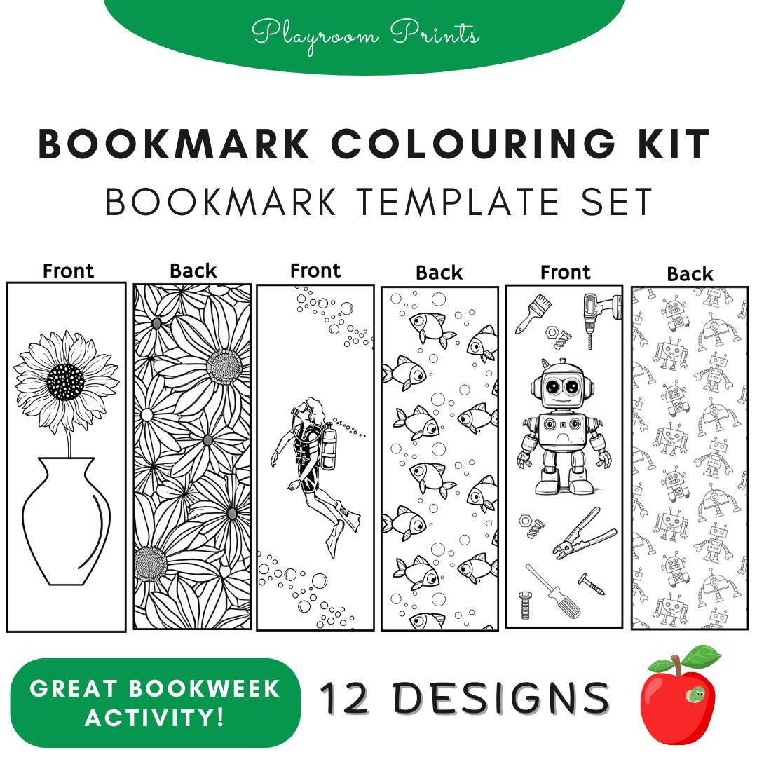 DIY Bookmark Craft Activity for Book Week: Teacher Printable Coloring ...