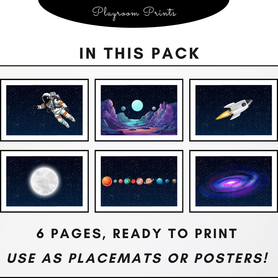 Space Activity Mats & Posters: Cosmic Themed Playdough Mats for ...