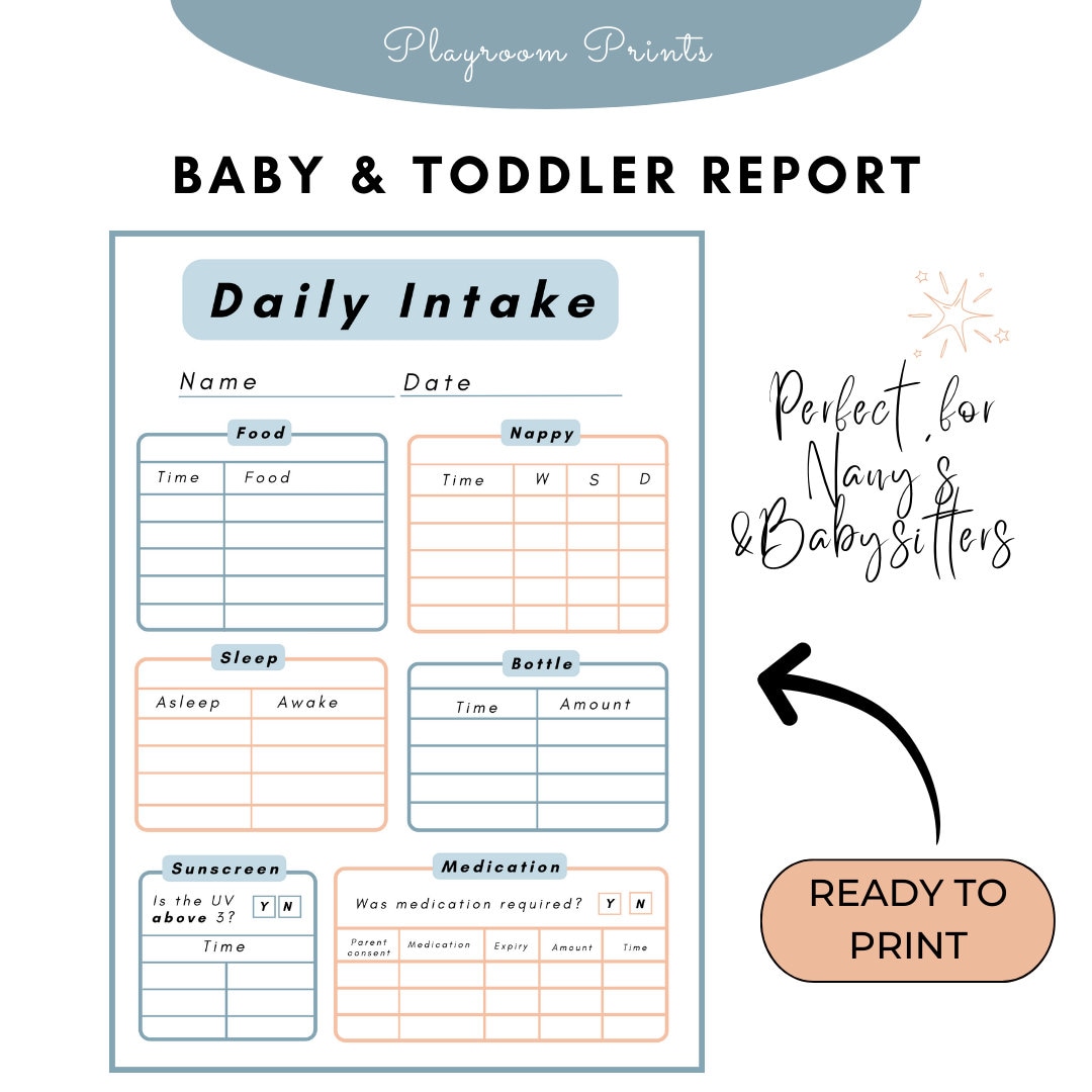Printable Baby and Toddler Daily Log for Babysitters and Nannies - Keep ...