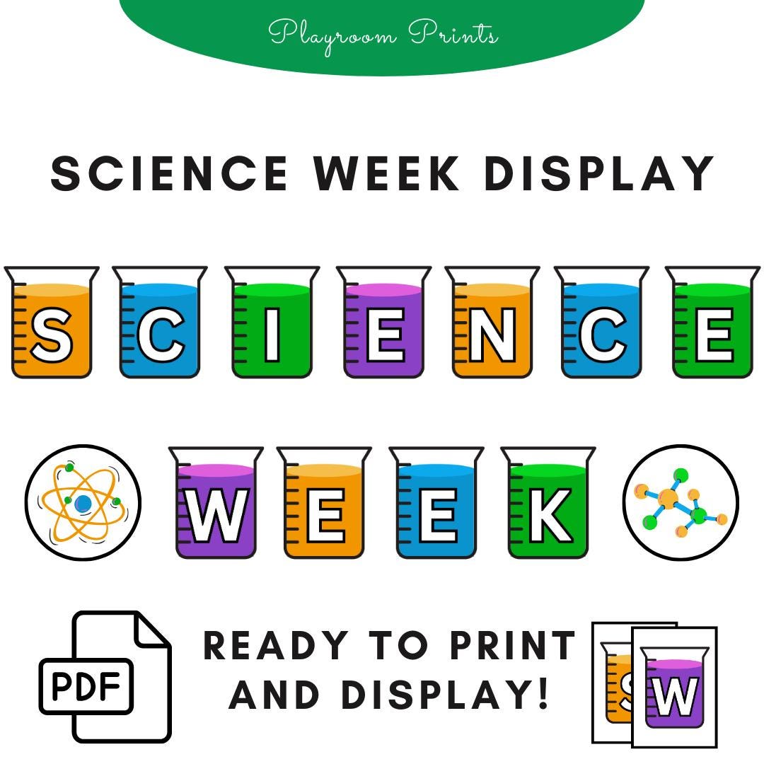 Science Week Printable Display PDF: DIY Classroom Bunting, Posters, and ...