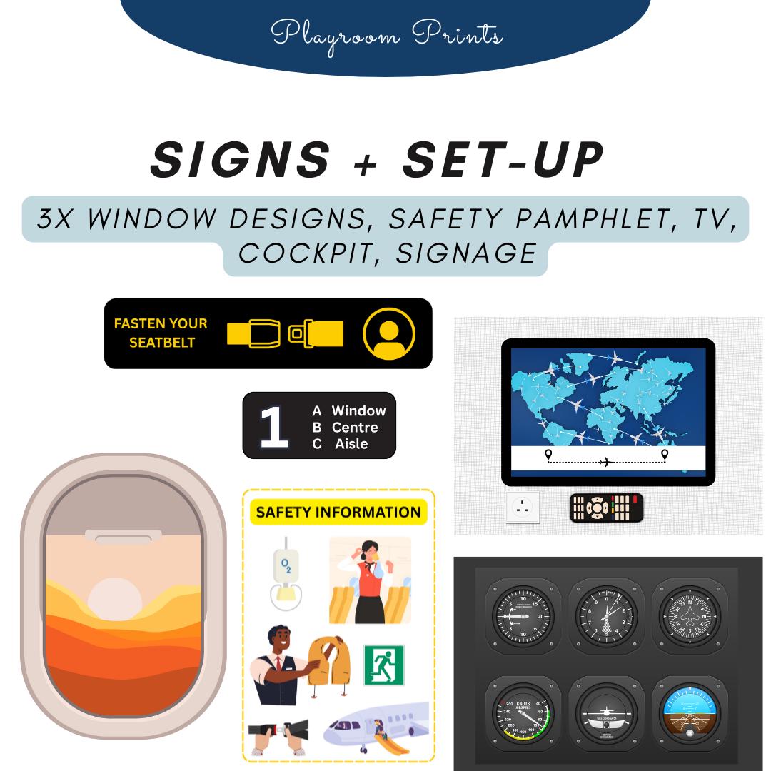 Printable Airplane Dramatic Play Set – In-flight Food, Boarding Passes ...