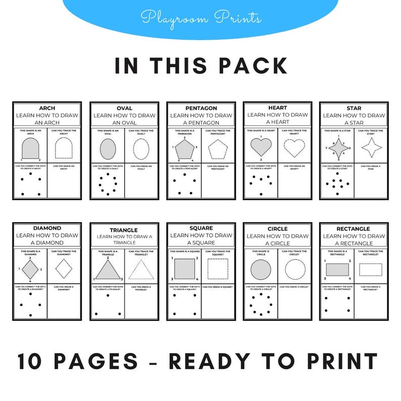 Learn to Draw Shapes for Kids - 4-step Guide With 10 Printable Sheets ...