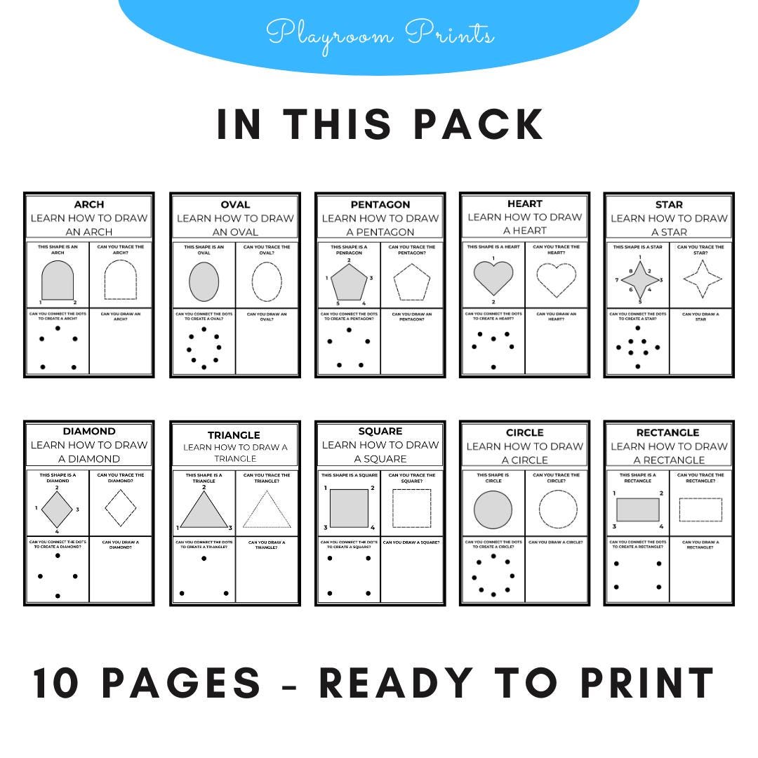 Learn to Draw Shapes for Kids - 4-step Guide With 10 Printable Sheets ...