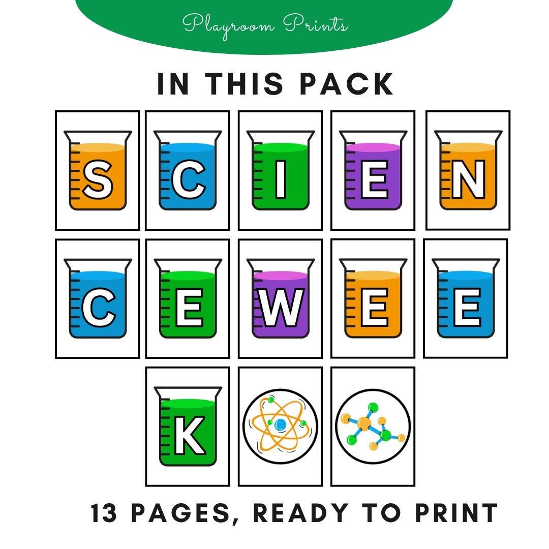 Science Week Printable Display PDF: DIY Classroom Bunting, Posters, and ...