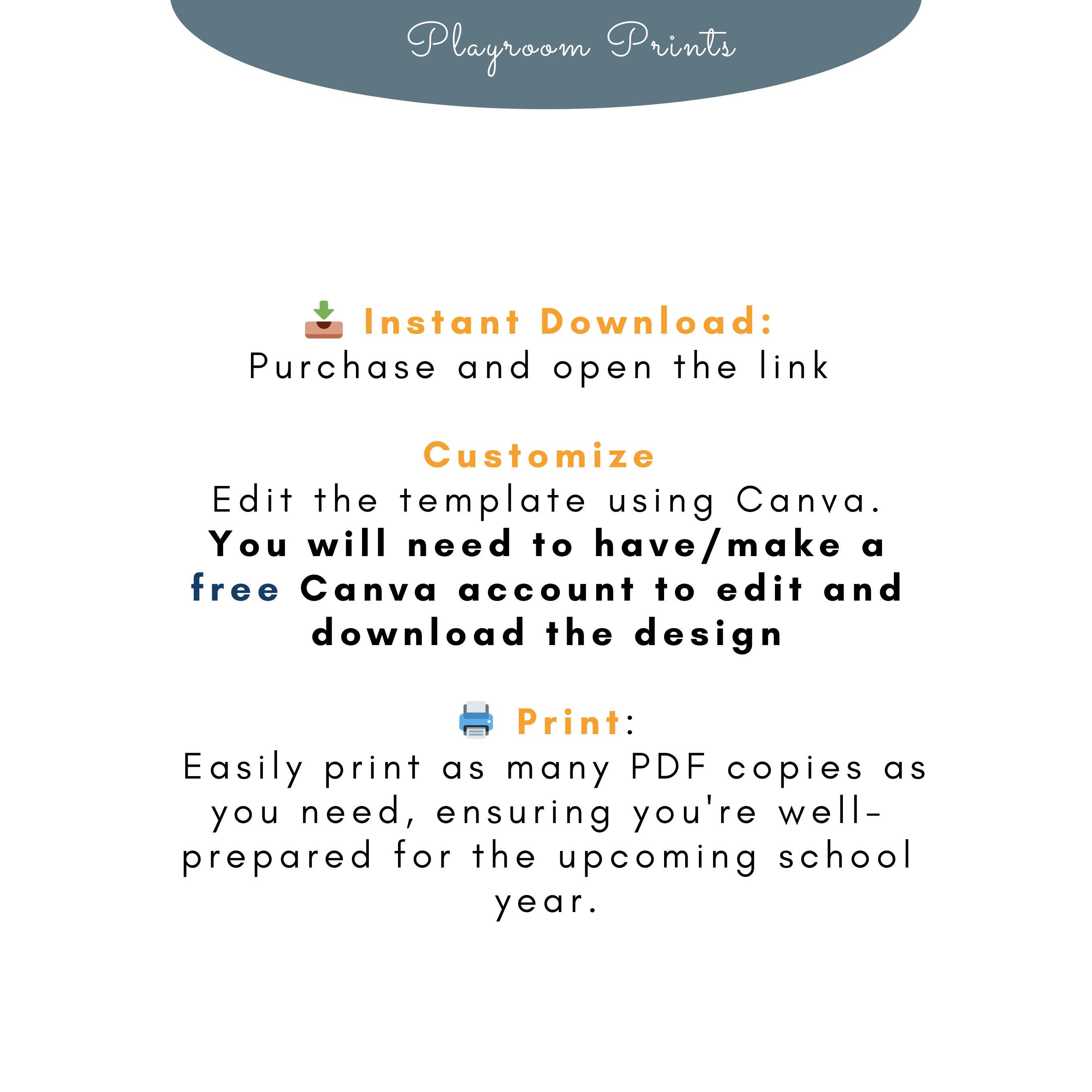 Custom Classroom Labels With Images | Editable Canva Template | Perfect ...