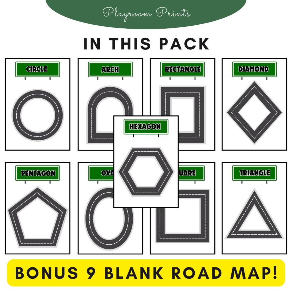 Printable Road Shape Tracing Mats | Toddler Geometry Learning ...