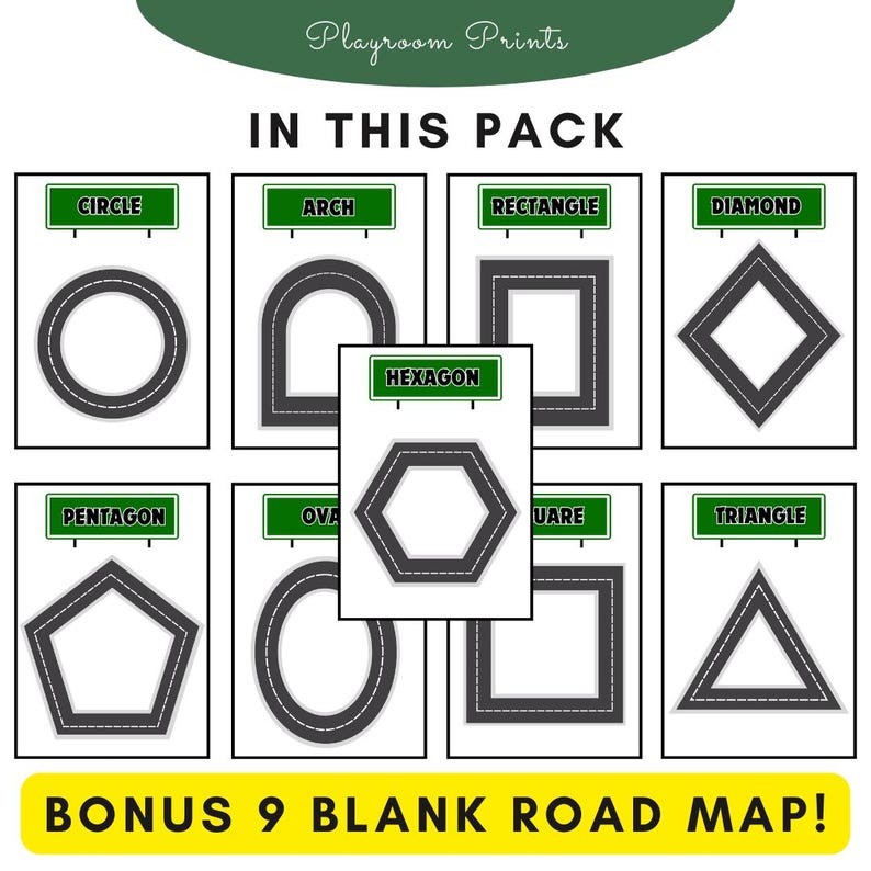 Printable Road Shape Tracing Mats | Toddler Geometry Learning ...