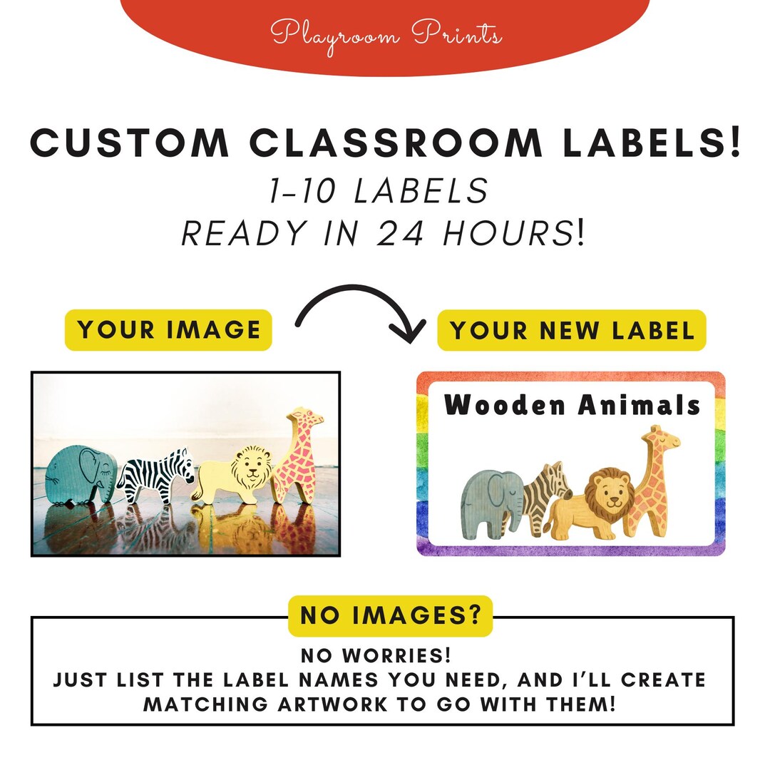 Custom Classroom Labels With Matching Artwork | 1–10 Printable Labels ...