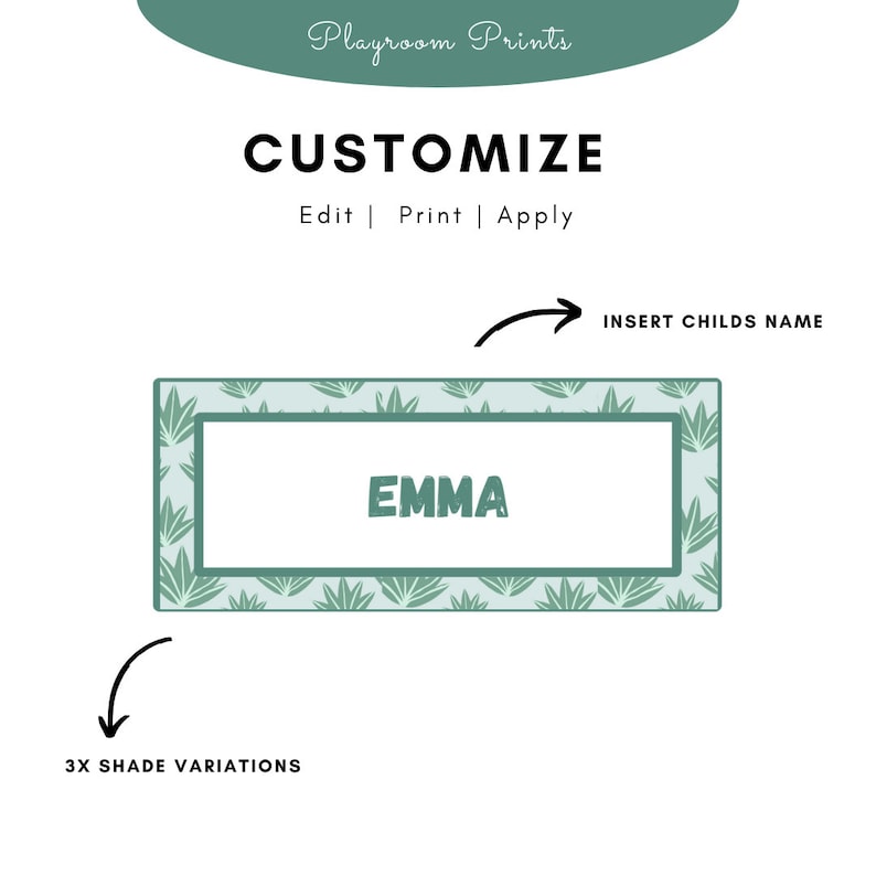 Editable Classroom Name Tags Template Printable Desk Plates, Cubby Name ...