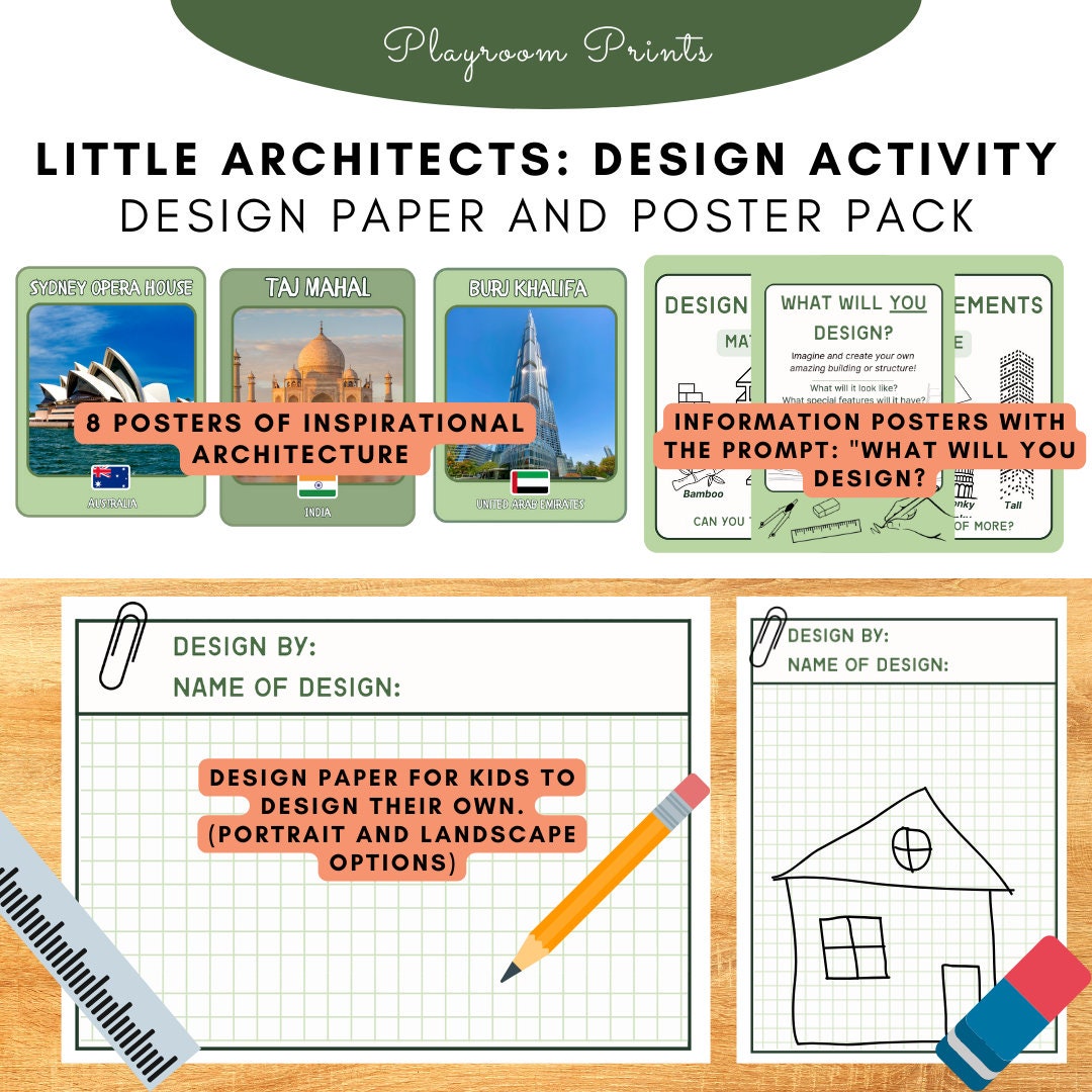 Little Architects Kit: 8 Inspiring Architecture Posters, Creative ...
