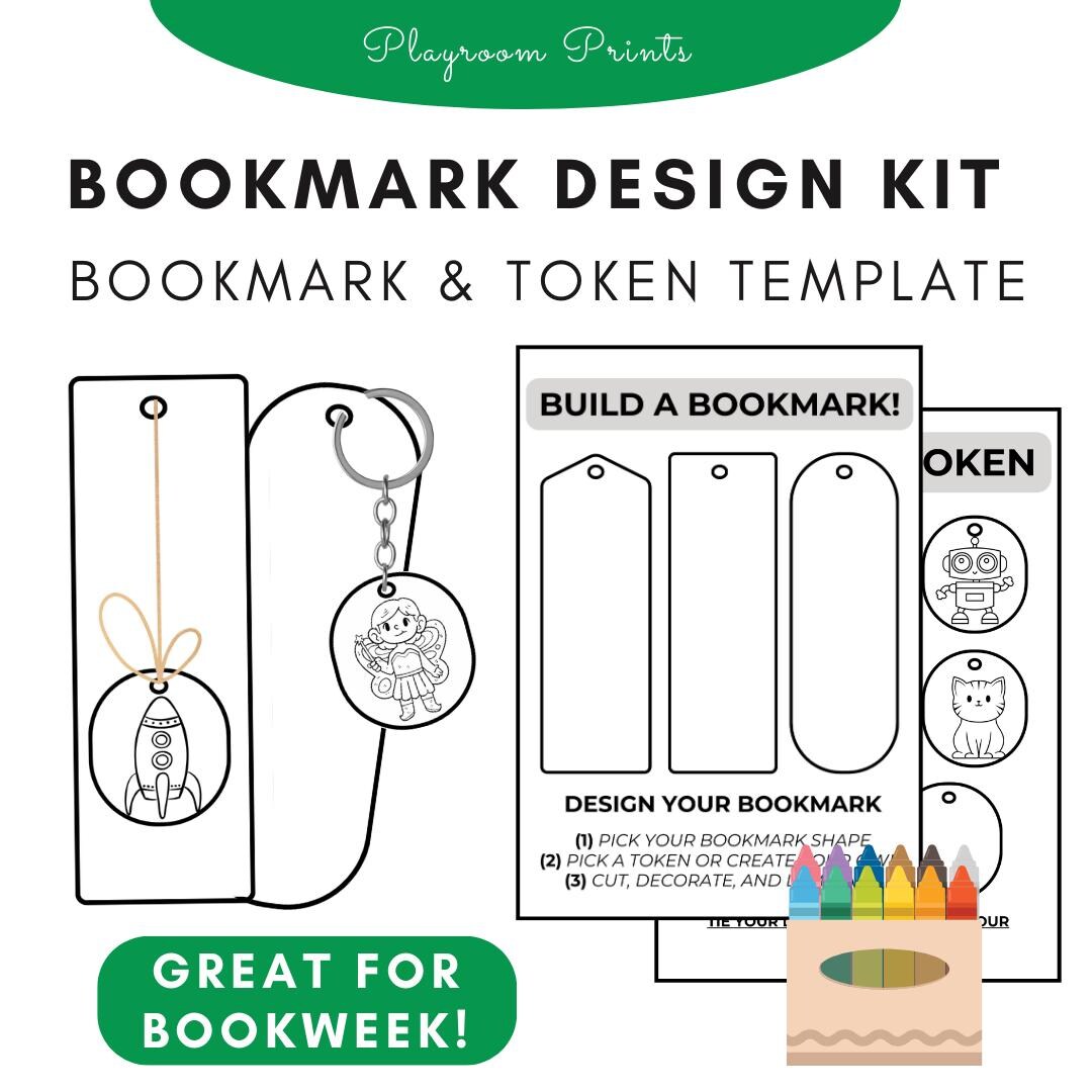 Book Week Bookmark Template With Tokens Printable Classroom Activities ...