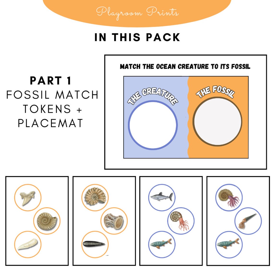 Printable Ocean Fossil Matching Game - Palaeontology Activity for Kids ...
