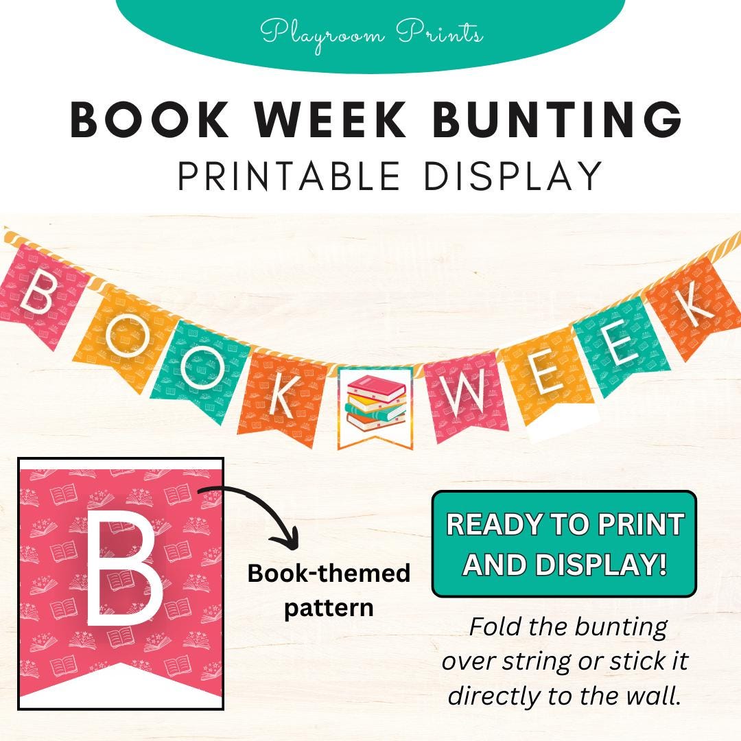 Book Week Printable Bunting PDF for Classroom: DIY Decor for Classroom ...