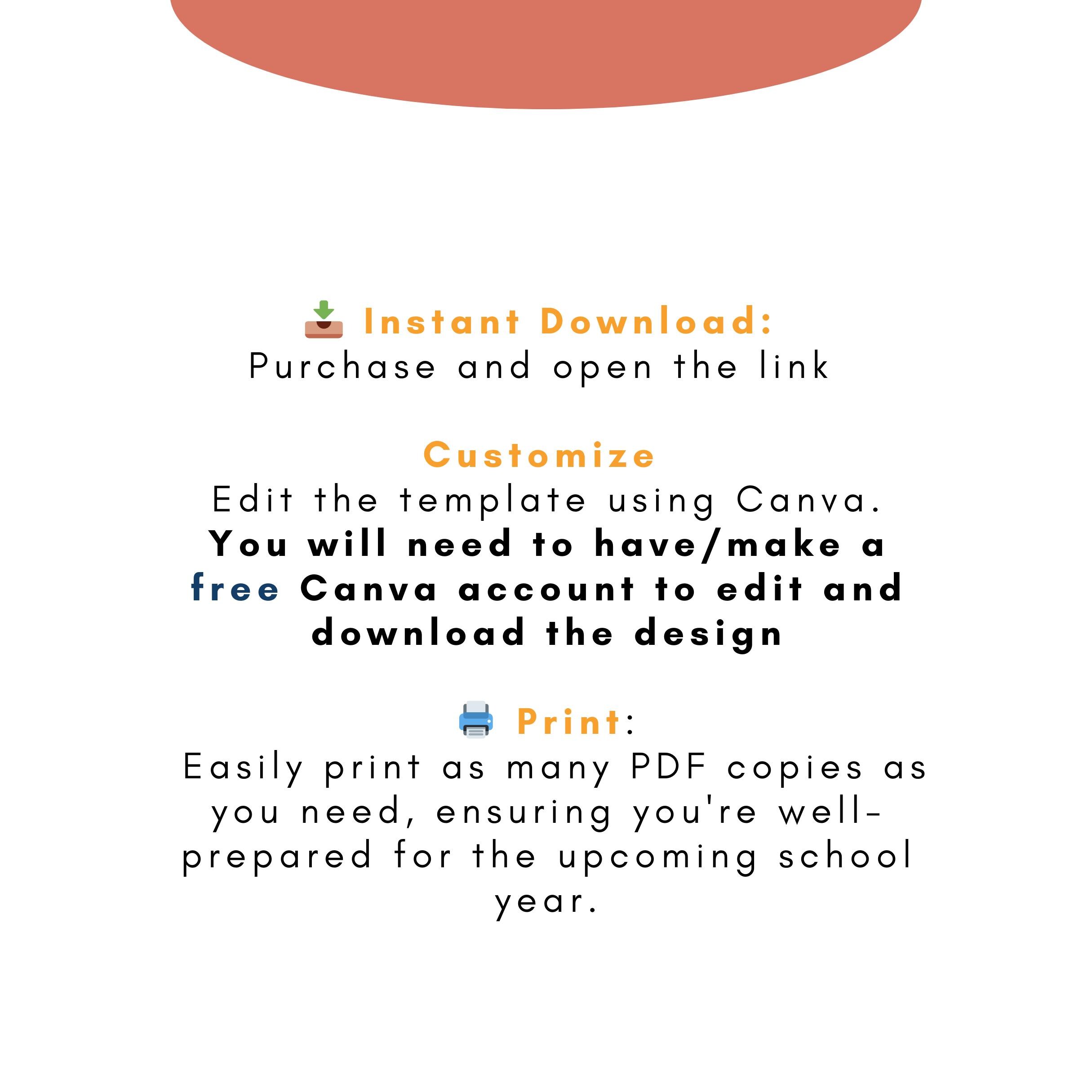 Editable Custom Binder Labels | 1', 2', 3' Sizes | Pastel Gingham Canva ...