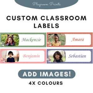 Custom Classroom Labels With Images | Editable Canva Template | Perfect ...